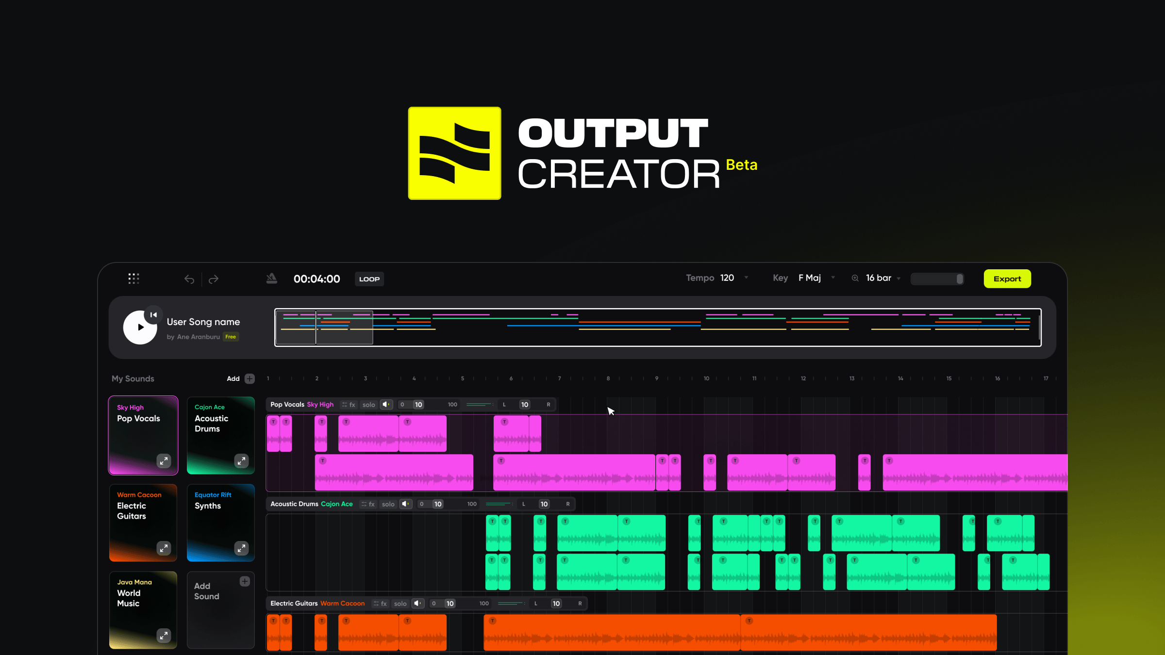 Output Creator - The new way to create original music.