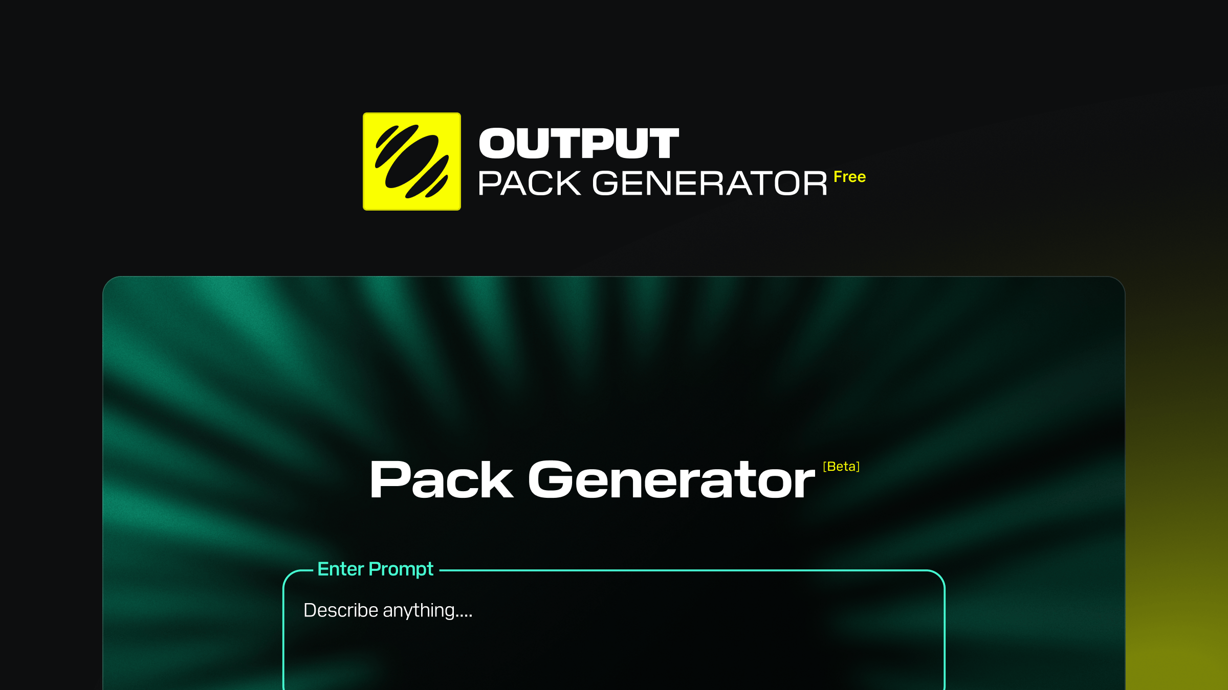 Output Sample Pack Generator - Build a free custom sample pack. Output Sample Pack Generator - Build a free custom sample pack.
